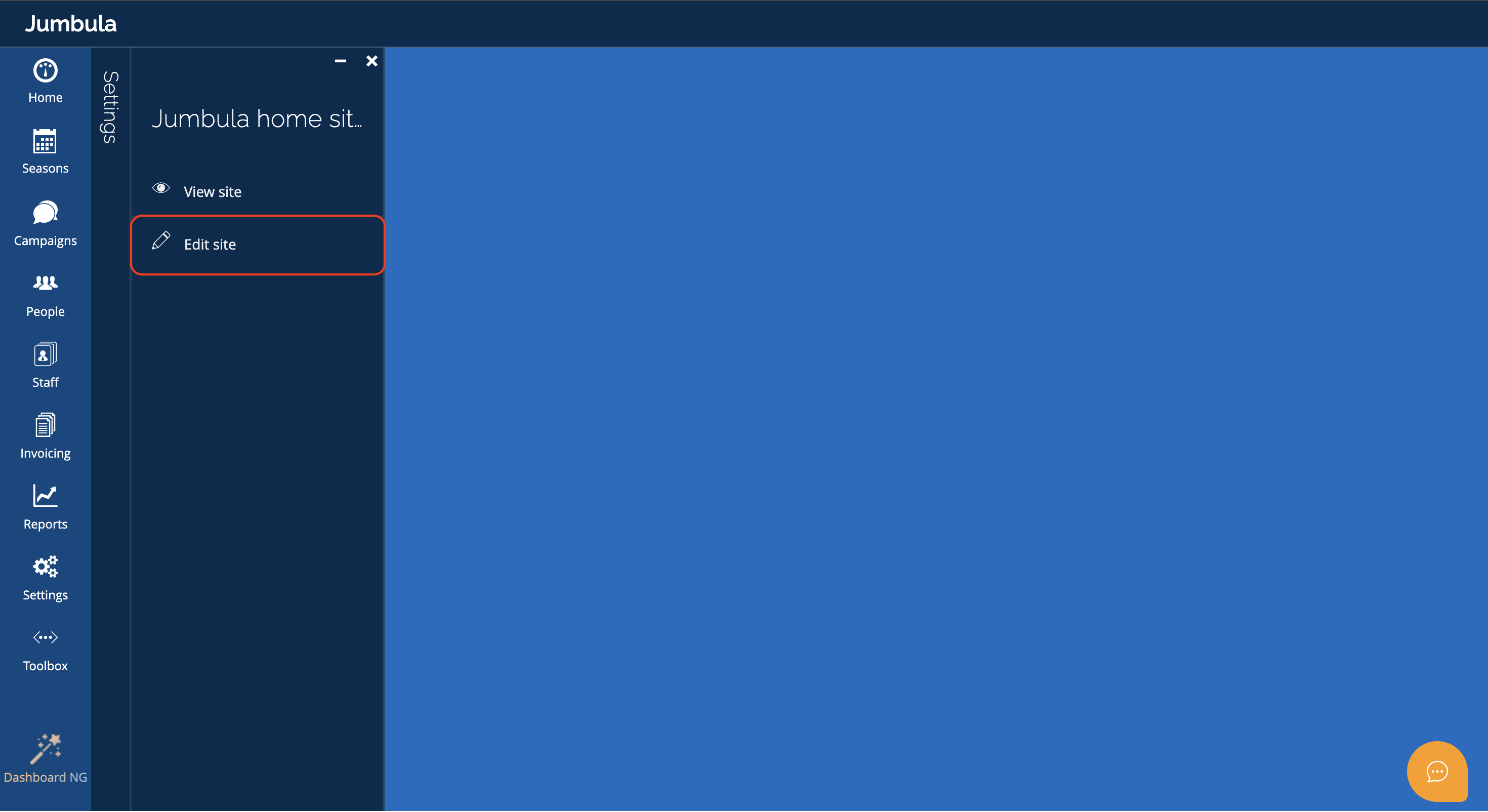 How to configure the program list widget on the Jumbula homesite?
