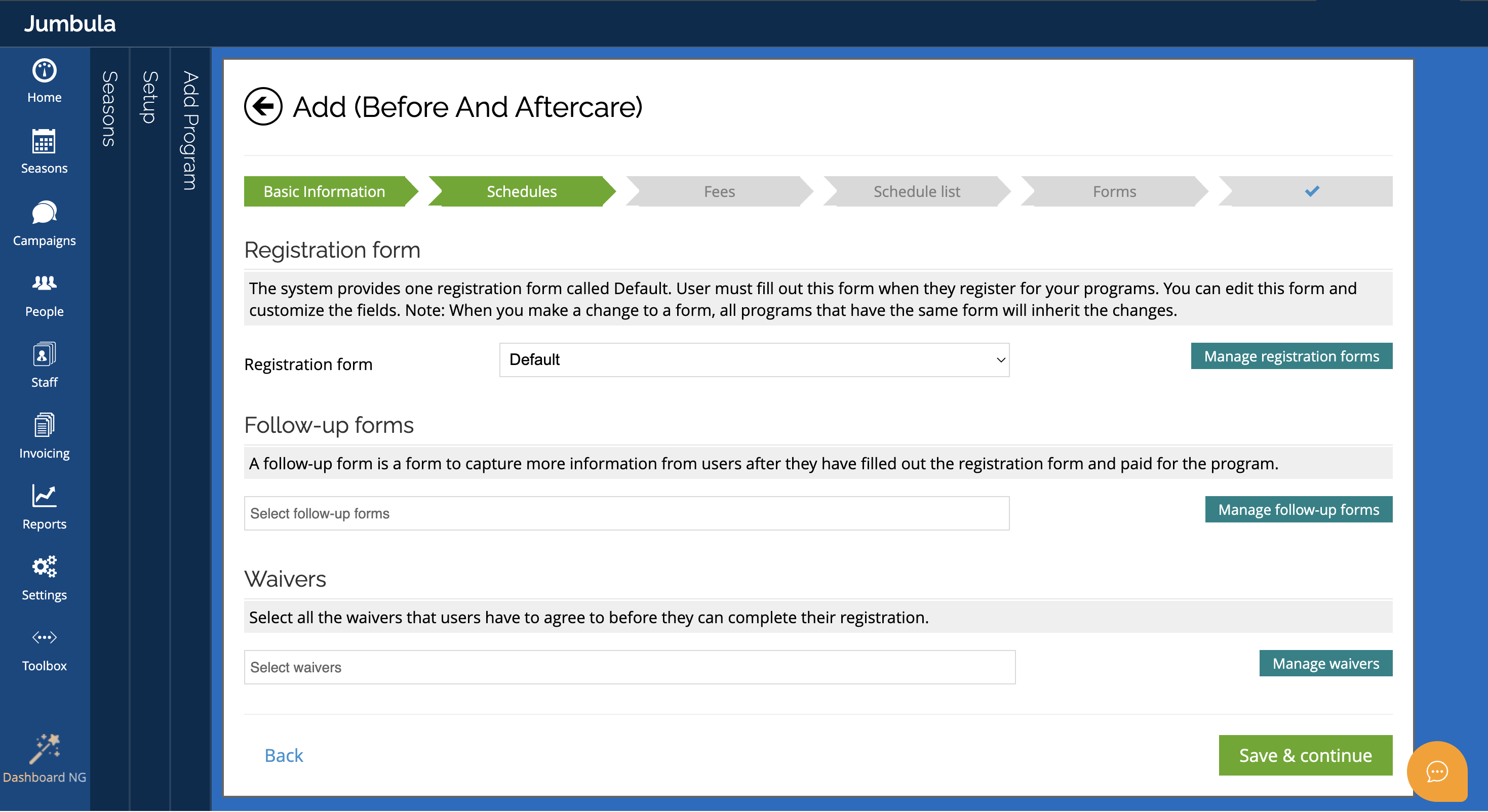 How to set up a before/after care program?
